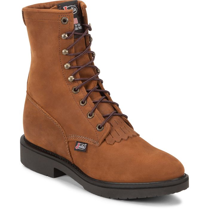 Justin Boot Co 8" Mens Work Boot Brown – Mason Brothers Footwear & Apparel